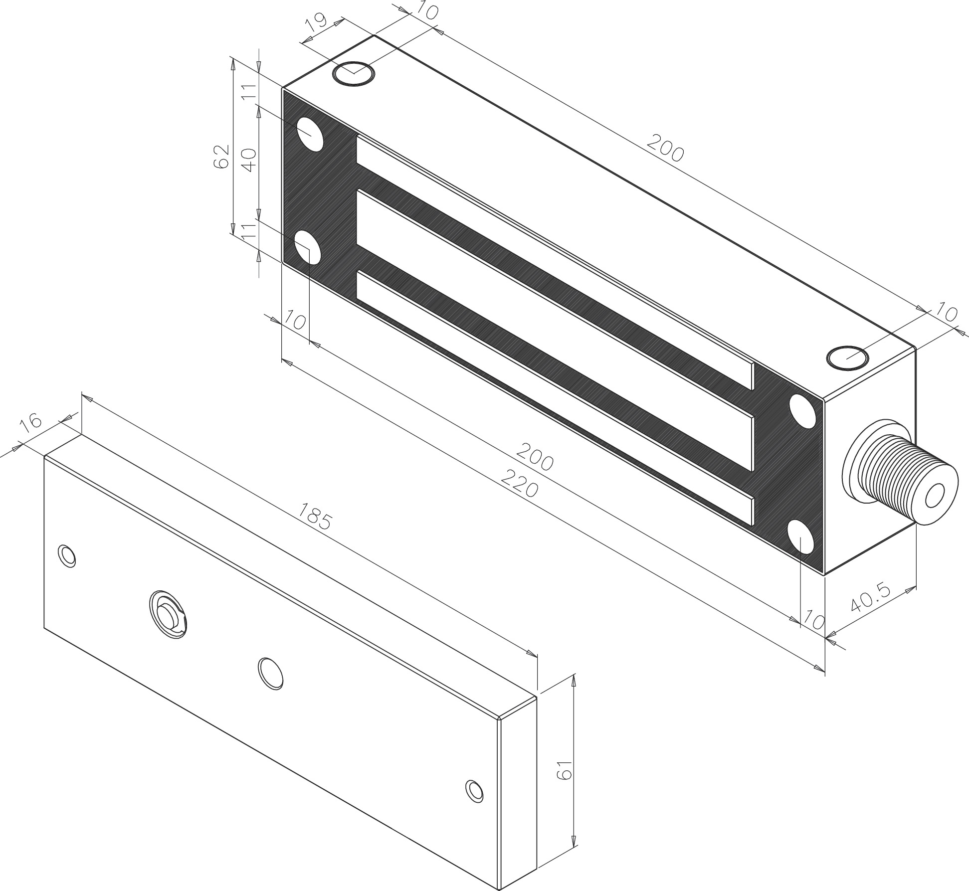 ThurnerShop24.de - Tor-Magnet 5000N 12/24 V Edelstahl